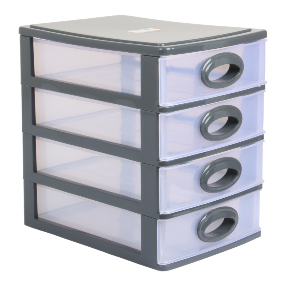 4 Tier Drawer Storage Unit. Transparent Desktop Drawer. — All In One London