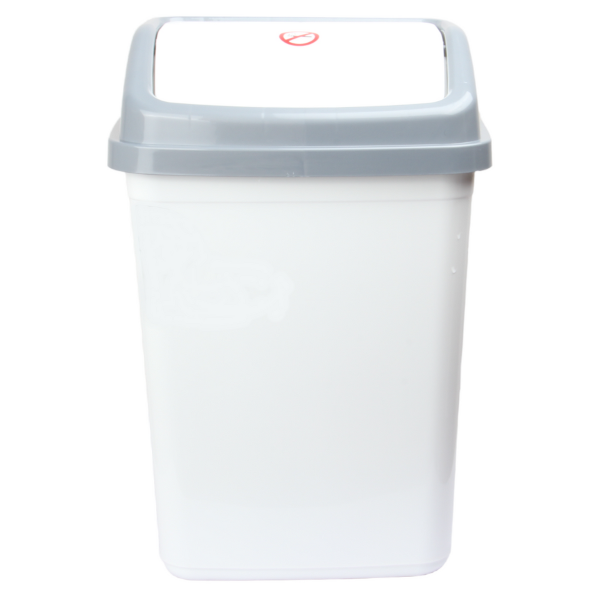 10 Liter Swing Bin Lidded Dustbin. Plastic Rubbish Waste Bin. (White ...