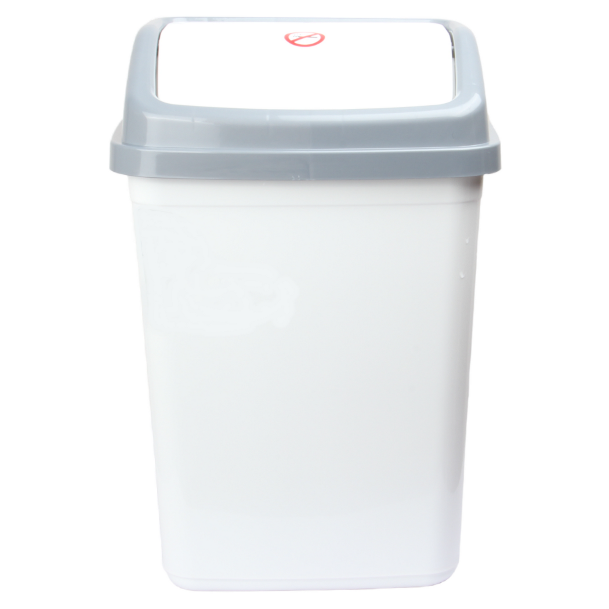 10 Liter Swing Bin Lidded Dustbin. Plastic Rubbish Waste Bin. (White ...