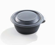 Sabert Fastpac Black Round Microwavable Container & Lid. (HOT75112 & H ...