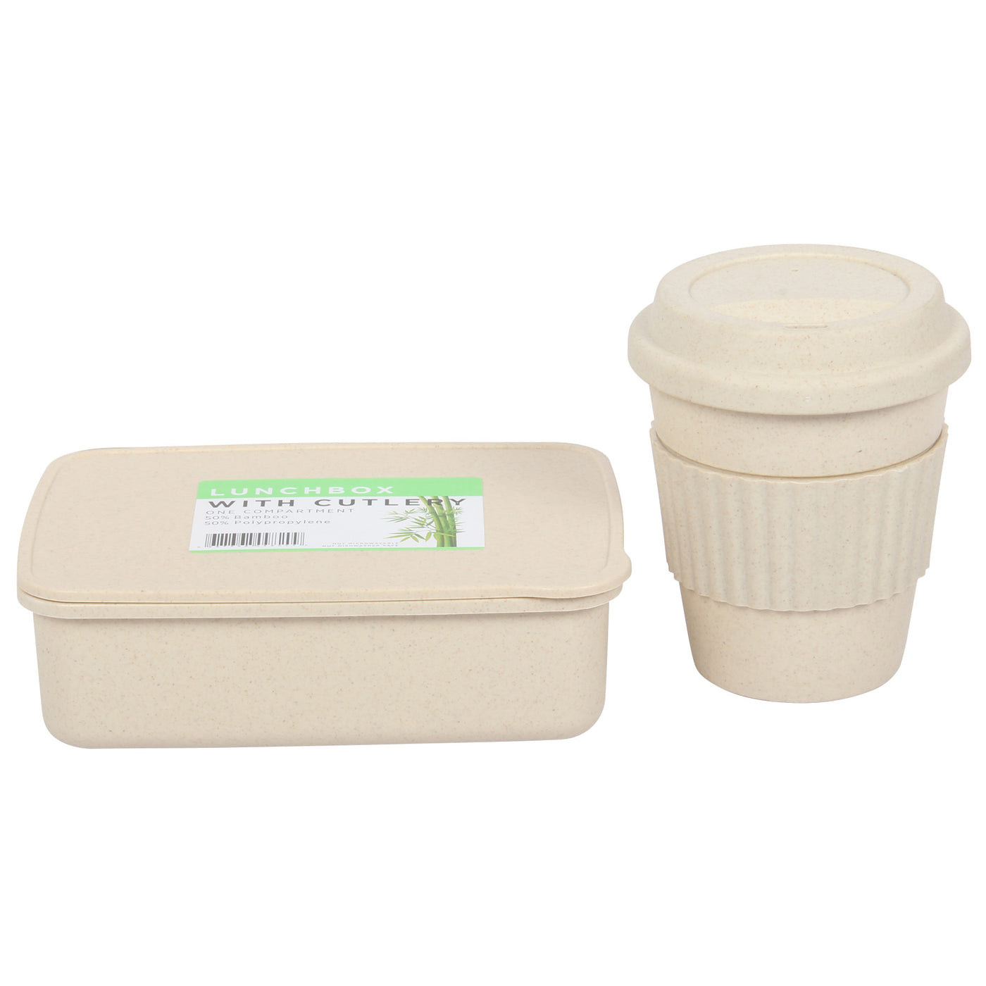 Lunch Box with Cutlery. Coffee Hot Drink Cup. Reusable Lunch Box Set ...