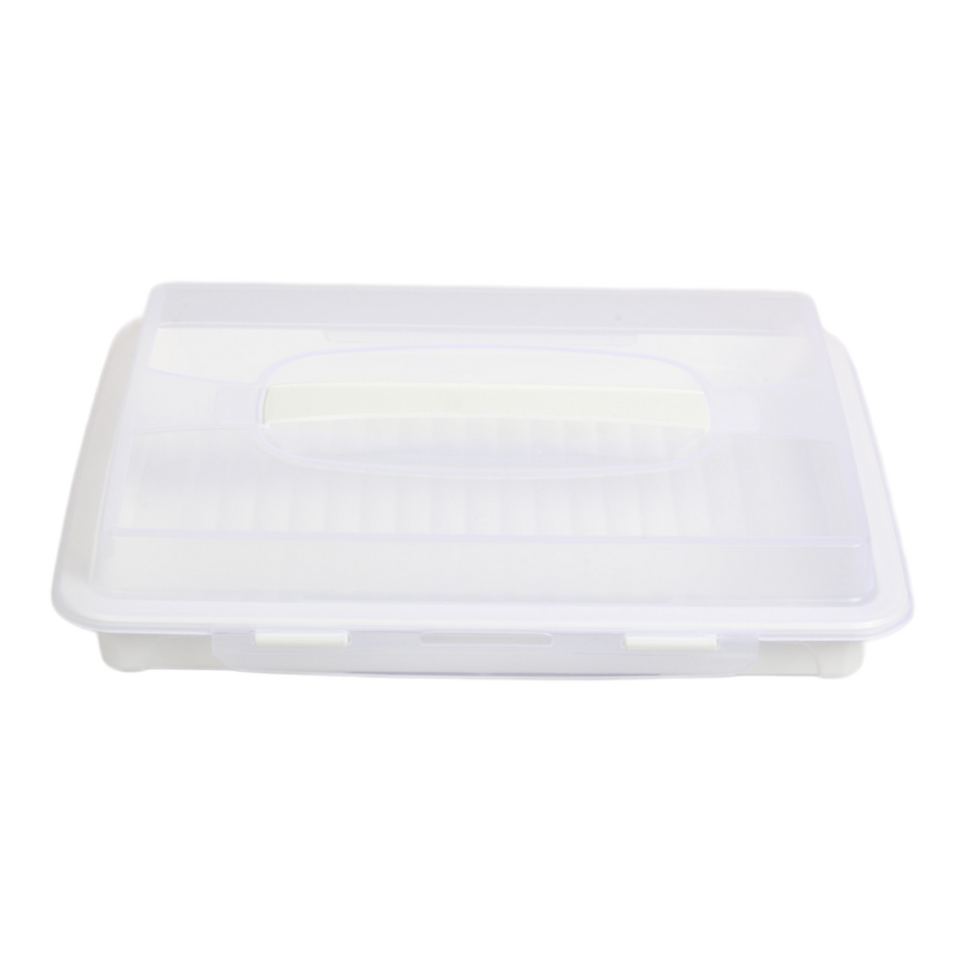 Rectangular Cake Carrier. Plastic Food Storage Box. (33.5x6.5x26cm)(Wh ...