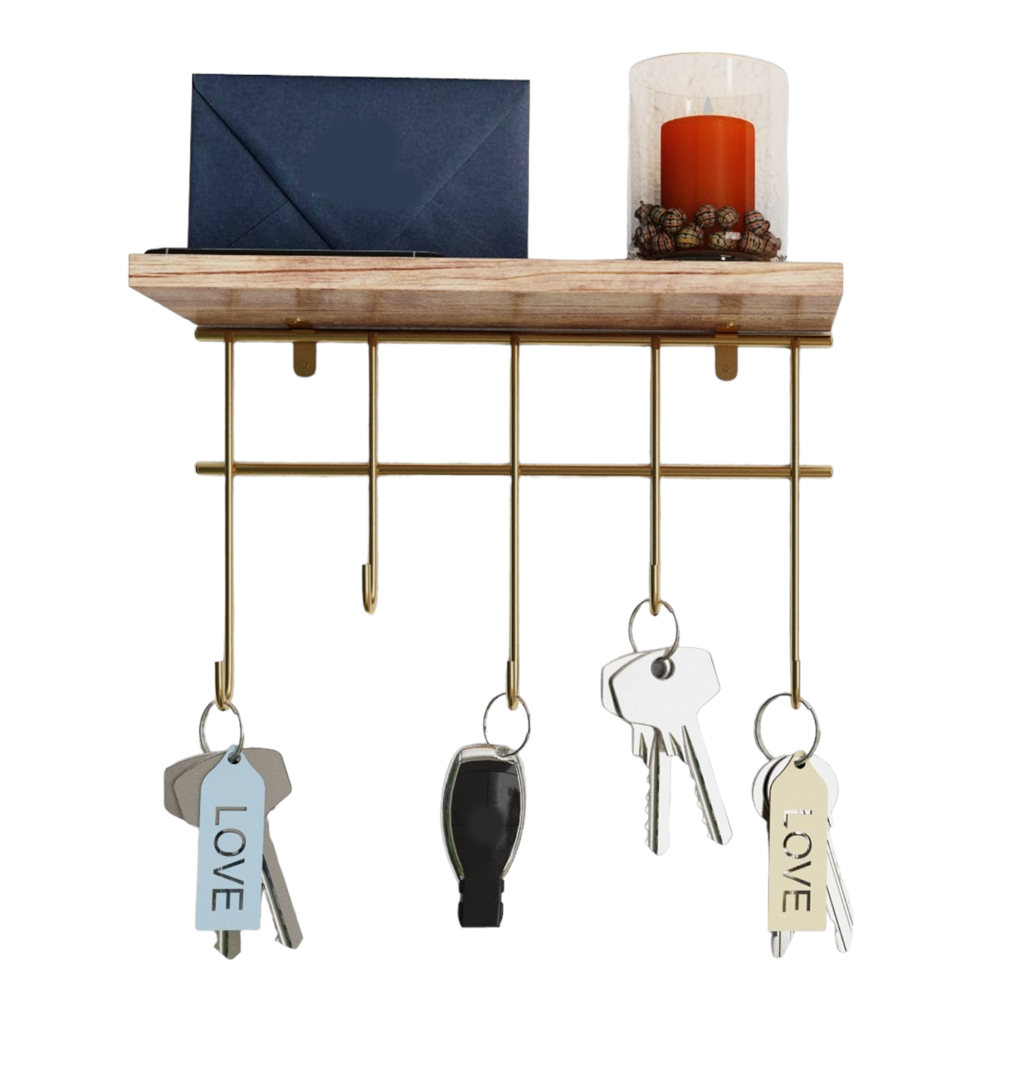 2x Key Hook. Wall Mounted Key Hanger Hook. 5 Hooks. — All In One London