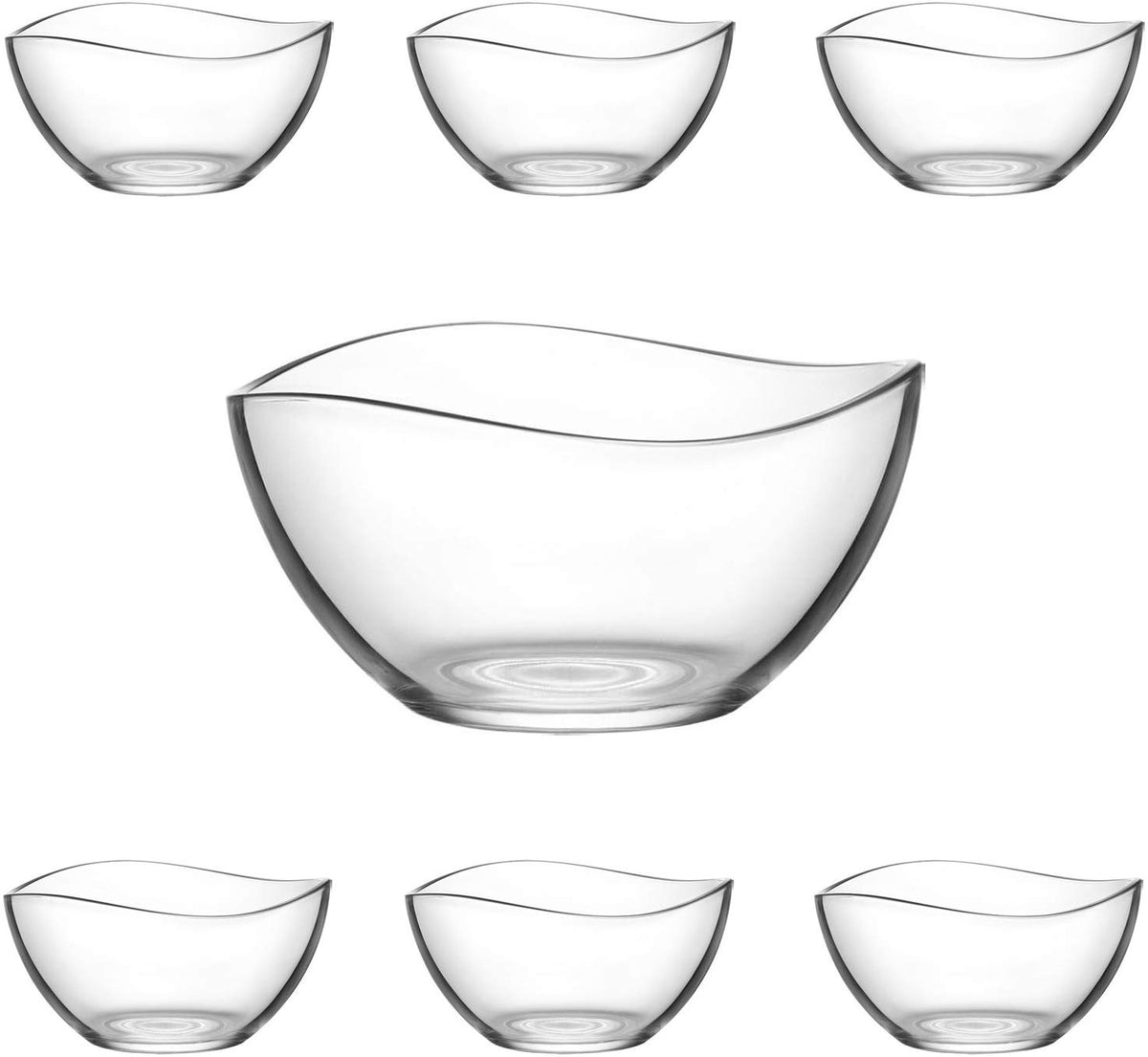 Large Serving Bowl and Set of Six Desert Fruit Salad Ice Cream Bowls ...